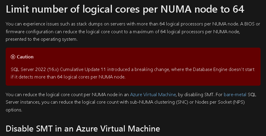 64 Cores per NUMA Node Limit in Microsoft SQL Server: Recommendation ...