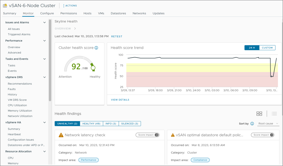 Skyline Health Scoring, Diagnostics and Remediation in vSAN 8 U1 ...