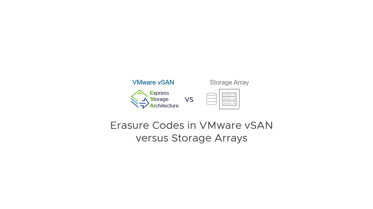 Erasure Codes In Vmware Vsan Versus Storage Arrays Vmware Cloud