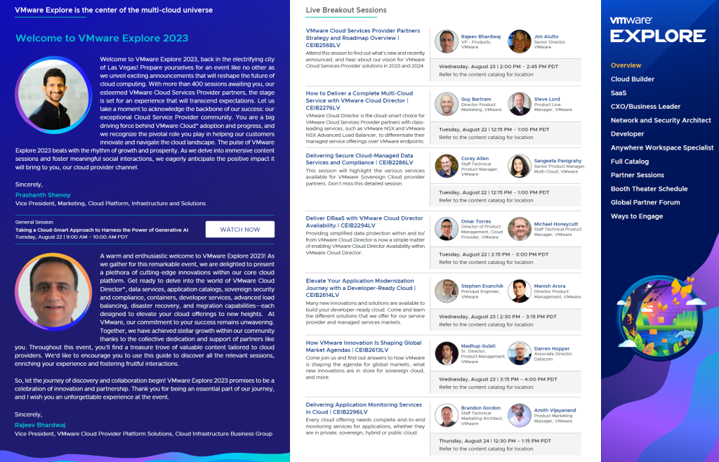 Get the latest scoop in our Cloud Services Provider sessions at VMware ...