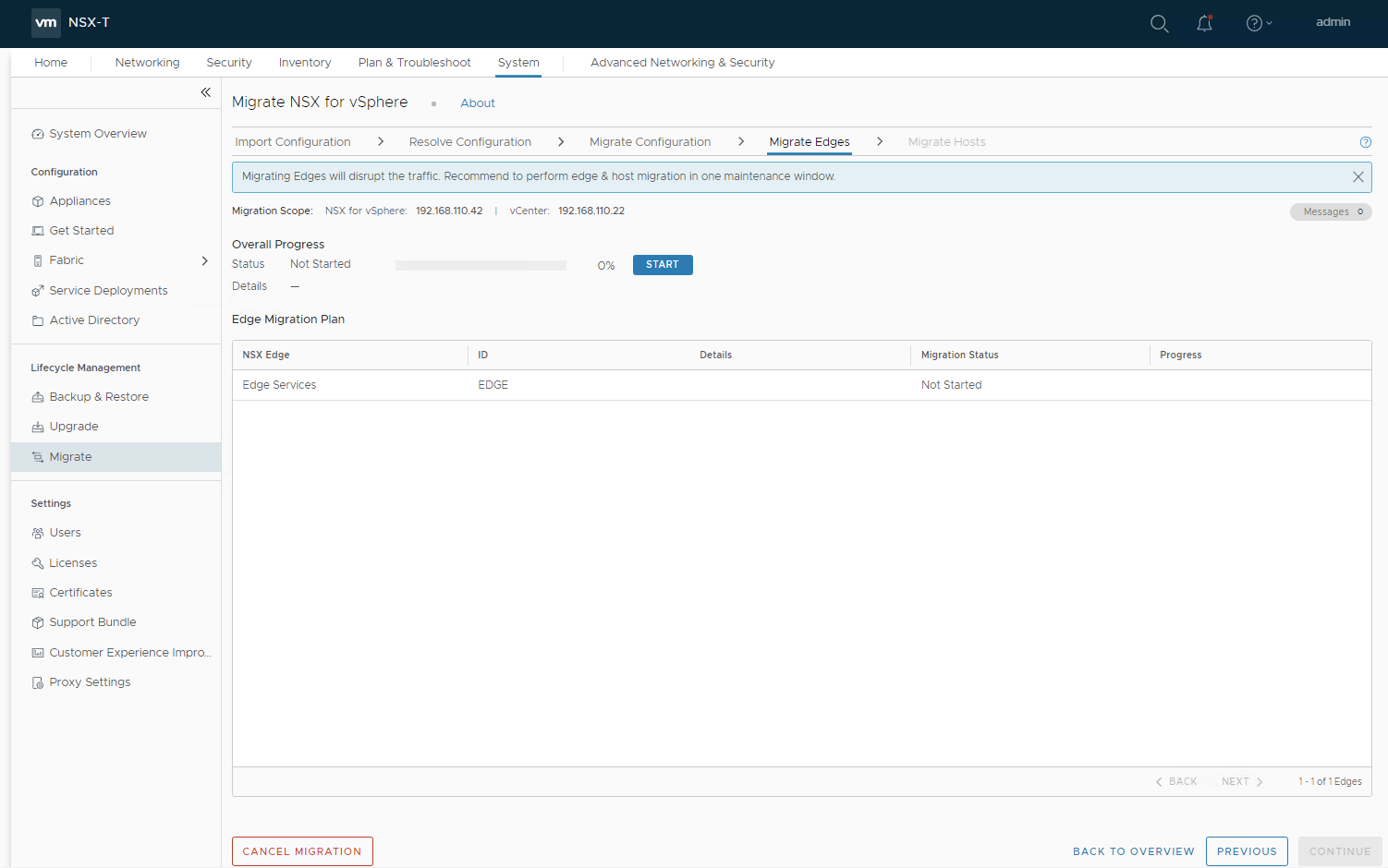 Migration from VMware NSX for vSphere to NSX-T