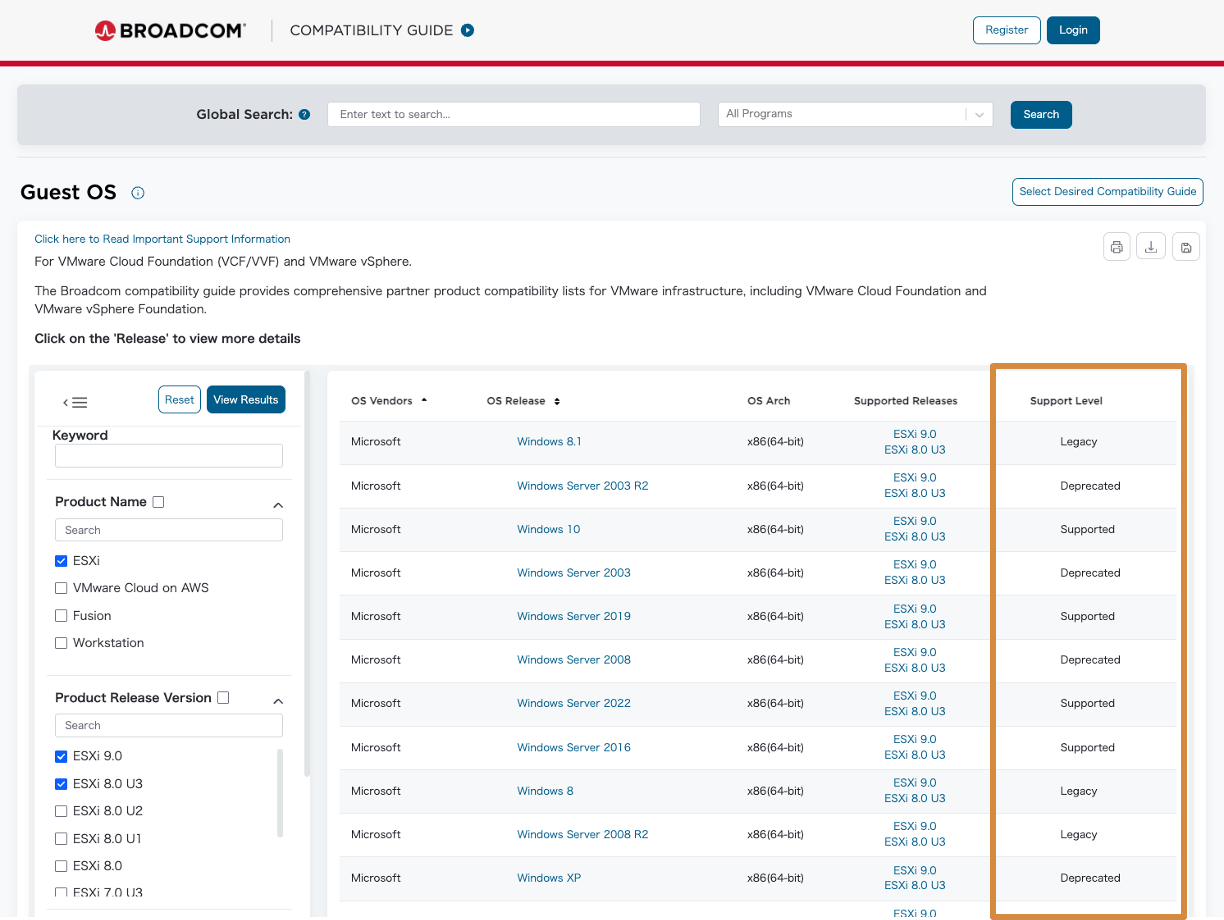 Broadcom サポートサイト利用ガイド - 互換性ガイド : Broadcom Compatibility Guide と Interoperability Matrix の確認方法 ...