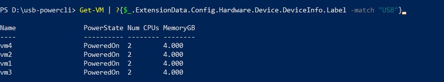 Get List Of Vms Attached With Usb Controller Vmware Blogs