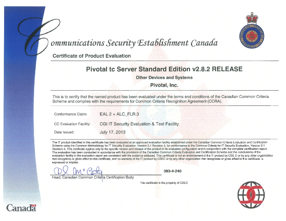 Pivotal’s tc Server Gains Common Criteria Certification; Opens Doors ...