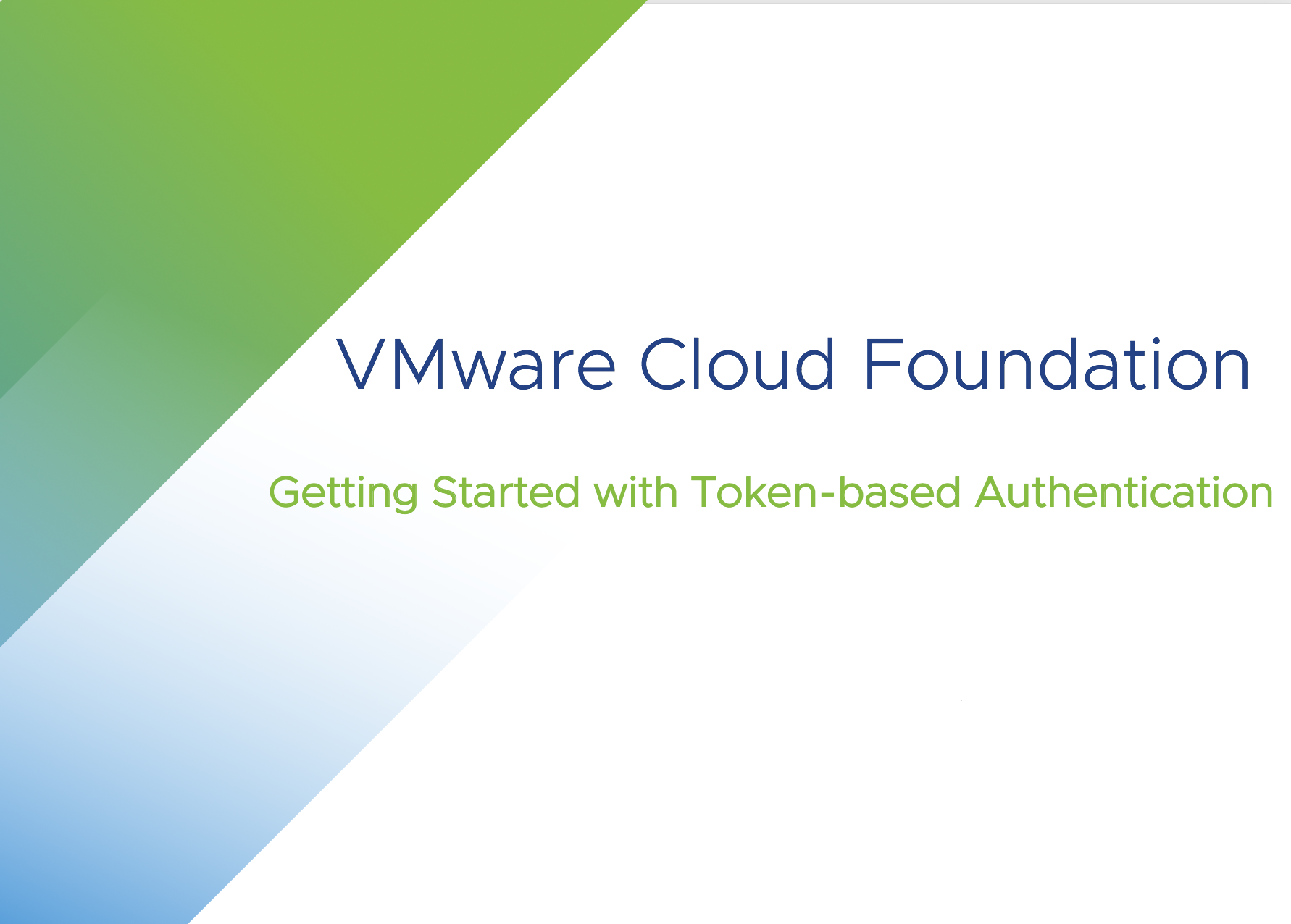 Getting Started with Token-Based Authentication for VMware Cloud ...